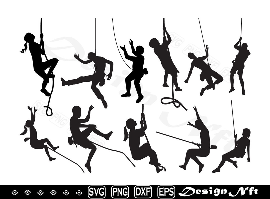 Climbing Svg, Clipart, Cut Files for Silhouette, Vector, Dxf, Eps, Png ...