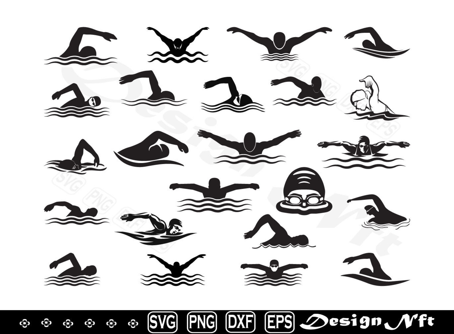 Swimming Svg Swimmer Svg Clipart Cut Files for Silhouette - Etsy UK