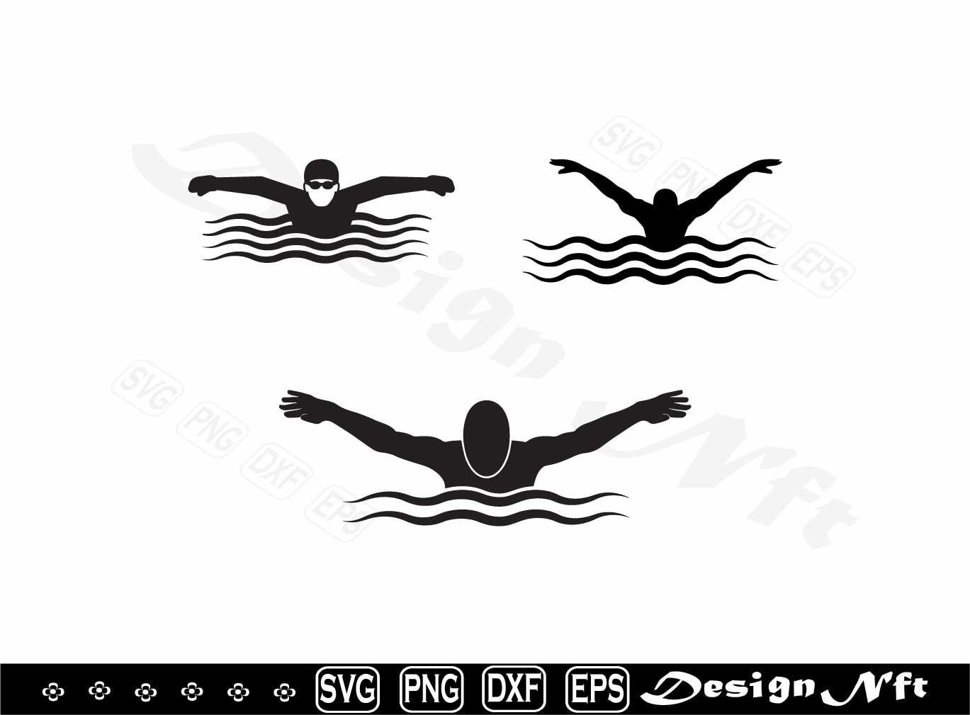 Swimming Svg, Swimmer Svg Clipart, Cut Files for Silhouette, Vector ...