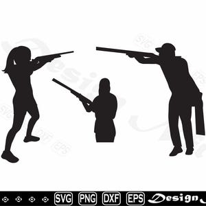Skeet Shooter Svg, Clipart, Cut Files for Silhouette, Vector, Dxf, Eps ...