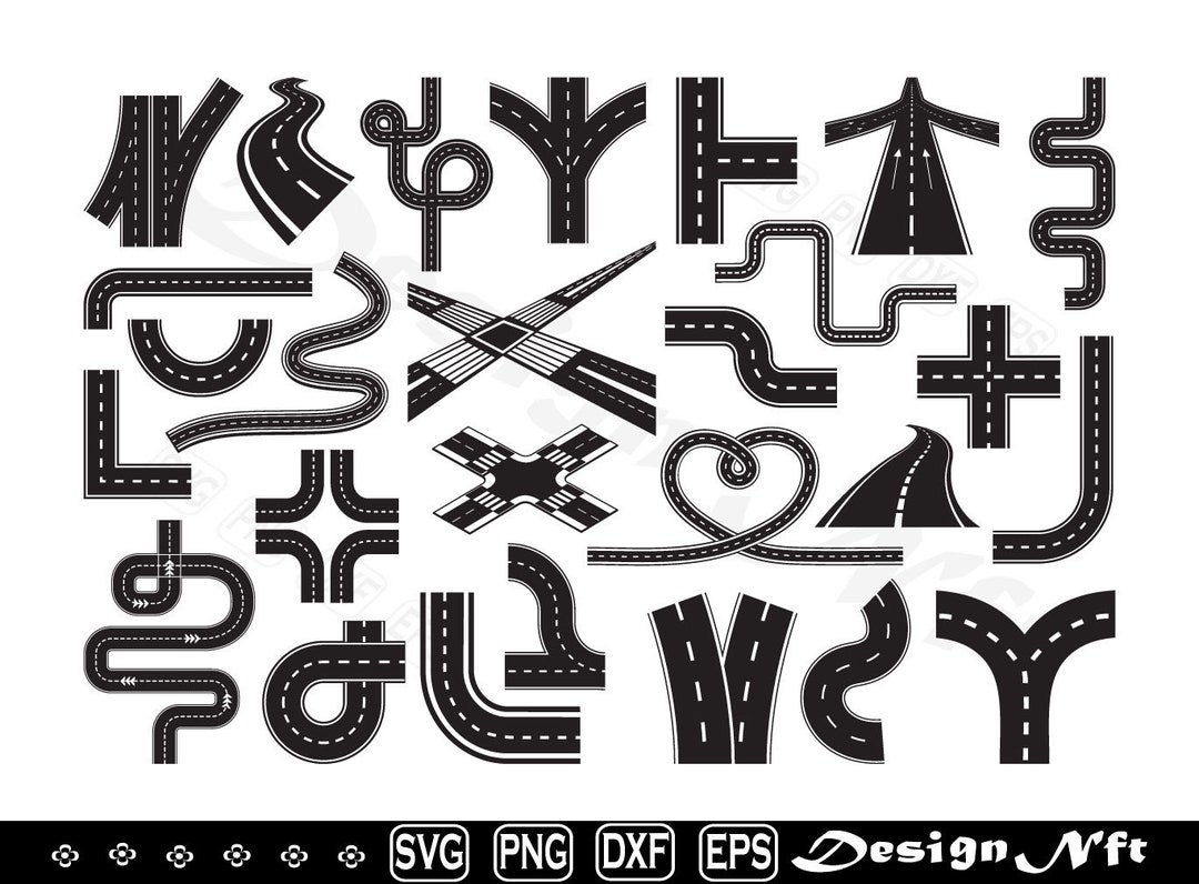 Road Svg, Curved Road Svg, Highway Svg,clipart, Cut Files for ...