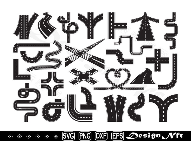 Road Svg, Curved Road Svg, Highway Svg,clipart, Cut Files for ...