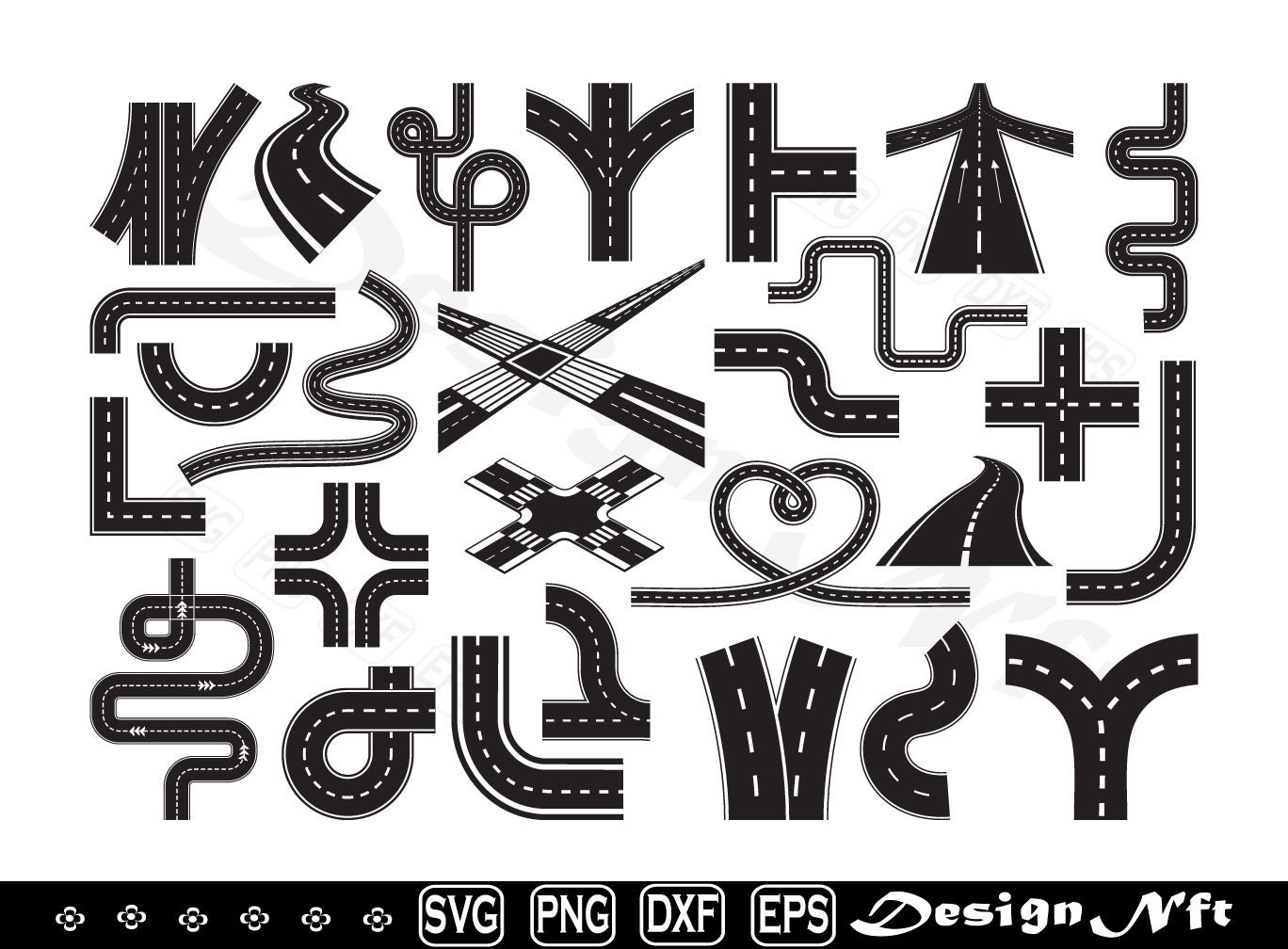 Road Svg, Curved Road Svg, Highway Svg,clipart, Cut Files for ...