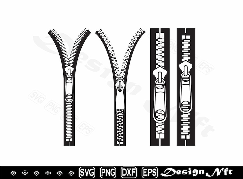 Zipper Svg, Clipart, Cut Files for Silhouette, Vector, Dxf, Eps, Png ...