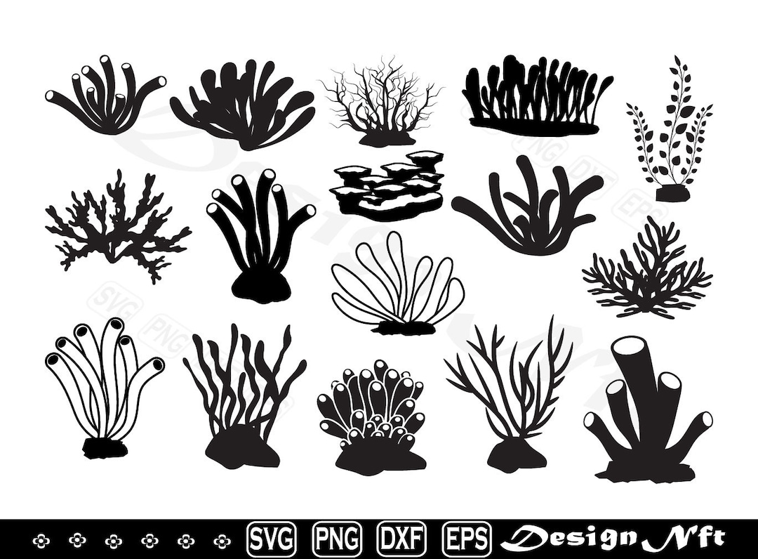Coral Ocean Svg, Ocean Svg, Seaweed Svg, Coral Svg, Clipart, Cut Files ...