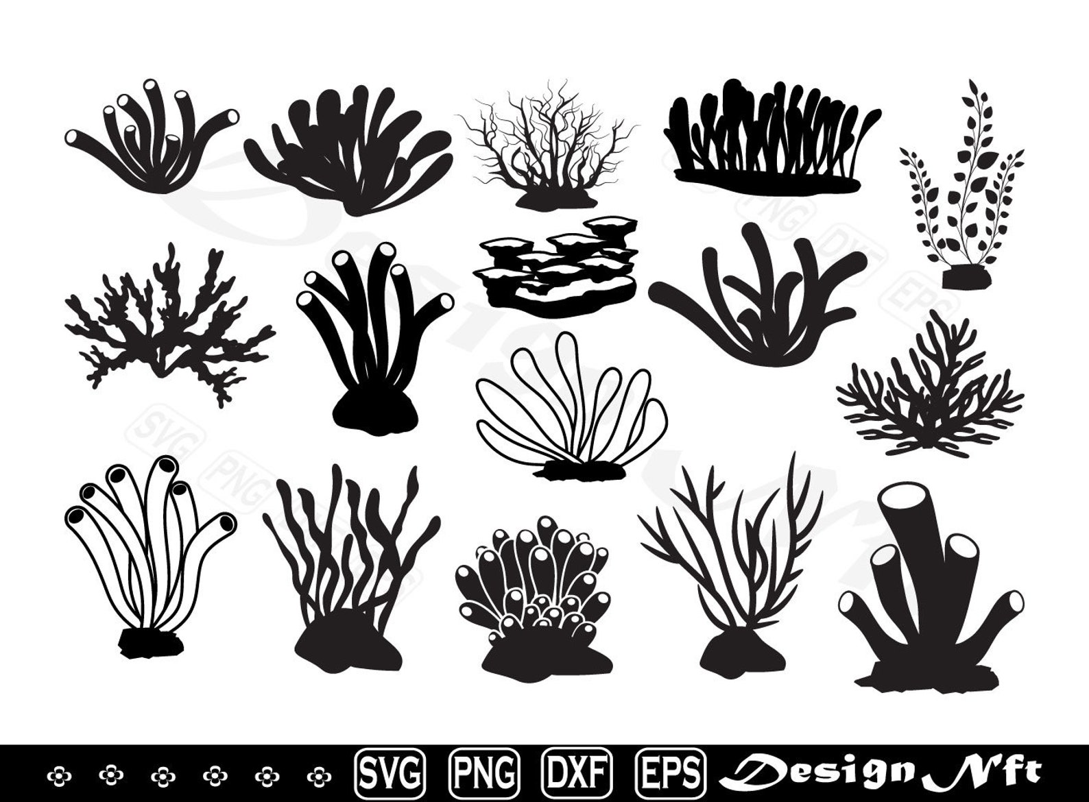Coral Ocean Svg, Ocean Svg, Seaweed Svg, Coral Svg, Clipart, Cut Files ...