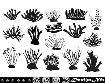 Coral Ocean SVG, Coral Svg, Seaweed Svg, Sea Plant Svg, Clipart, Cut ...