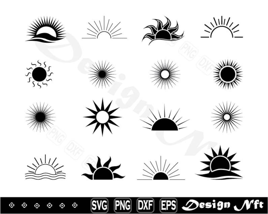 Sun SVG Clipart, Vector Cut Files (digital Download) - Etsy