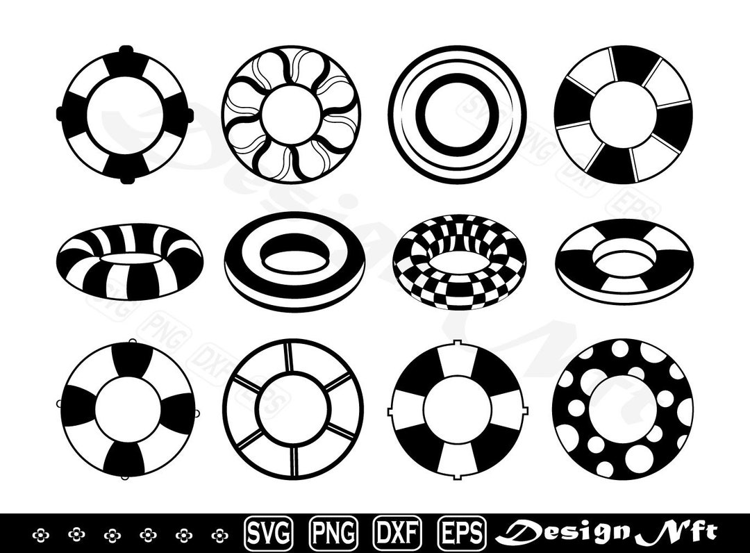 Swim Ring Svg, Ring Svg, Clipart, Cut Files for Silhouette, Vector, Dxf ...