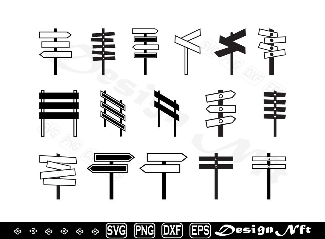 Road Svg, Road Signs Svg, Signs Svg, Cut File for Silhouette, Eps, Dxf ...