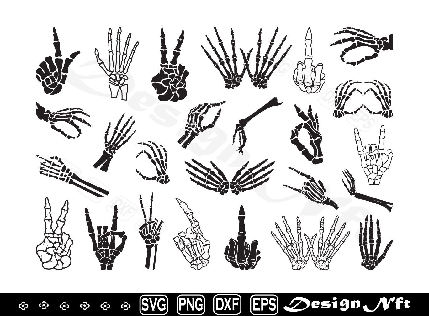 Skeleton Hands Svg, Skeleton Hands Clipart, Cut Files for Silhouette ...