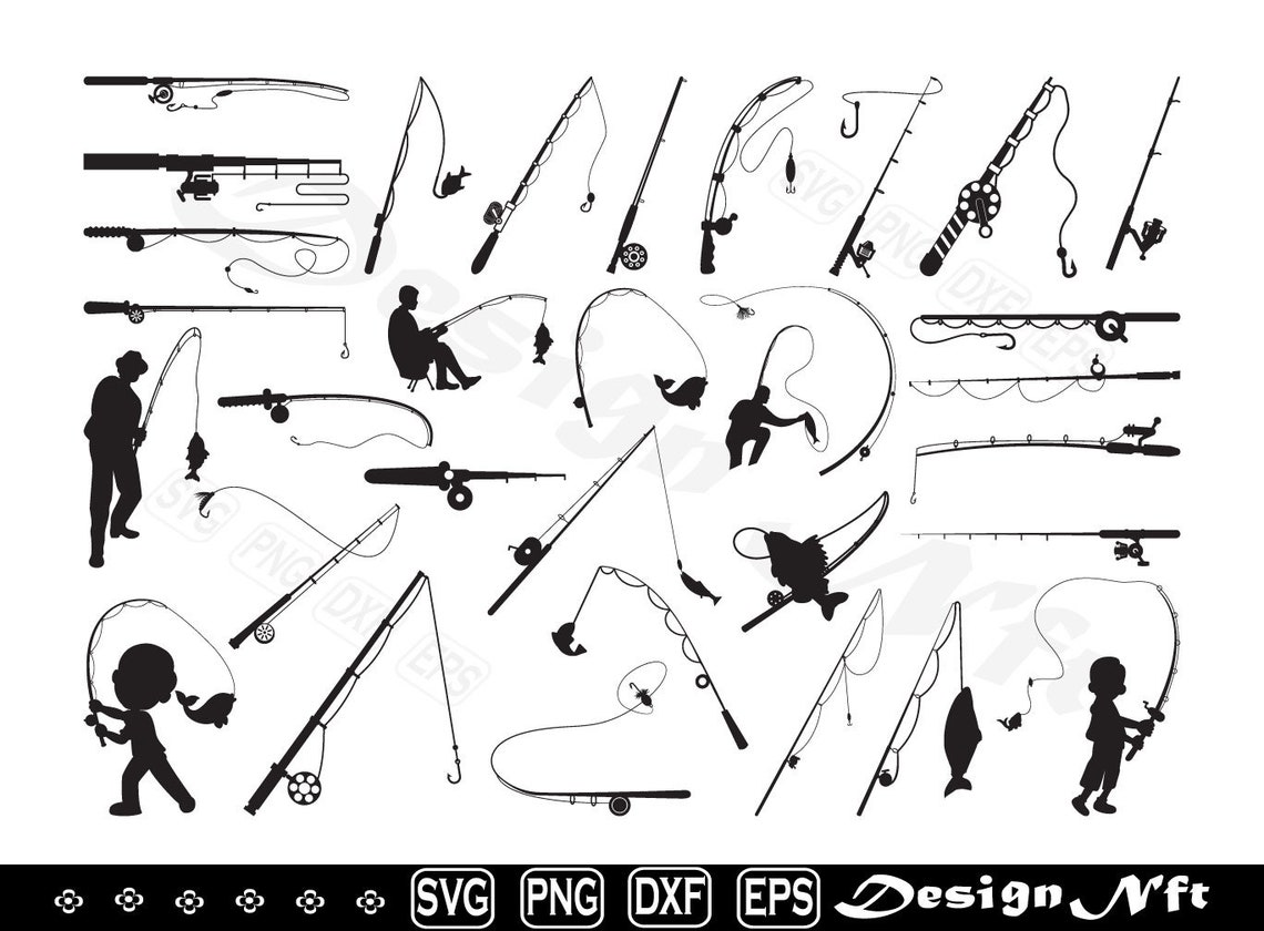 Fishing Rod Svg, Fishing Svg, Rod Svg, Cut File for Silhouette, Eps ...