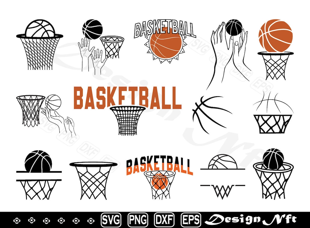 Basketball Svg, Clipart, Cut Files for Silhouette, Vector, Dxf, Eps ...