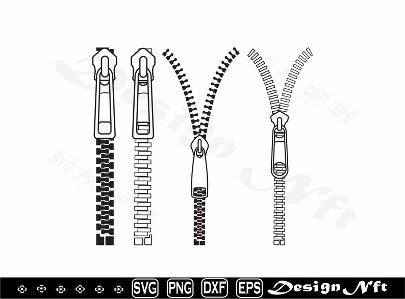 Zipper Svg, Clipart, Cut Files for Silhouette, Vector, Dxf, Eps, Png ...