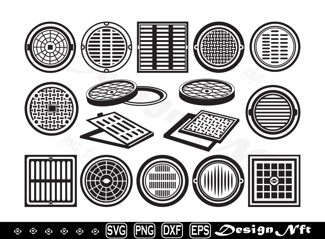 Manhole Cover Svg, Street Manhole Svg, Sewer Svg, Clipart, Cut Files ...