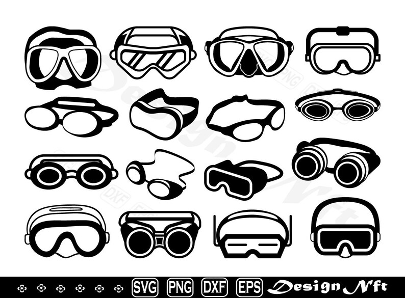 Swimming Svg, Goggles Svg Clipart, Cut Files for Silhouette, Vector ...