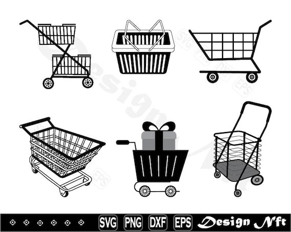 Shopping Cart Svg Shopping Cart Clipart Shopping Cart Cut - Etsy