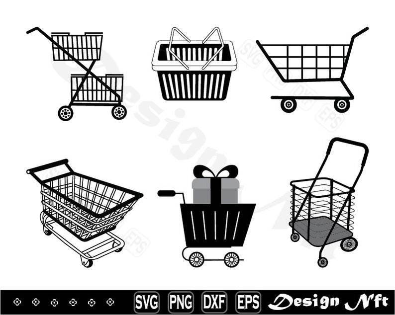 Shopping Cart Svg Shopping Cart Clipart Shopping Cart Cut - Etsy
