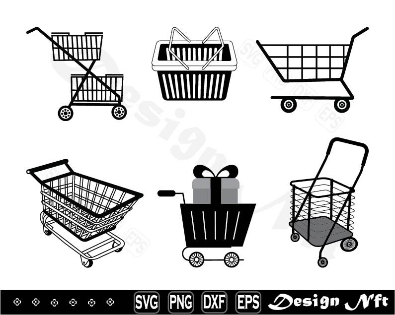 Shopping Cart Svg Shopping Cart Clipart Shopping Cart Cut - Etsy