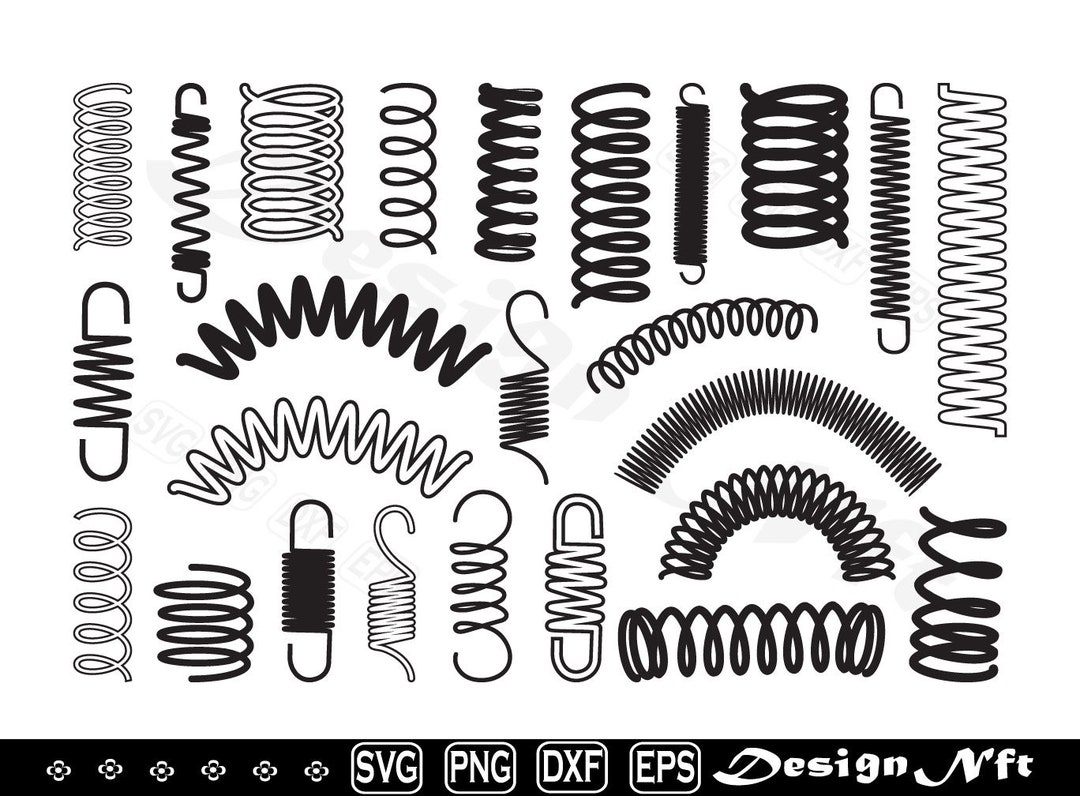 Coiled Spring Clipart, Cut Files (svg, Png, Eps, Dxf) - Etsy