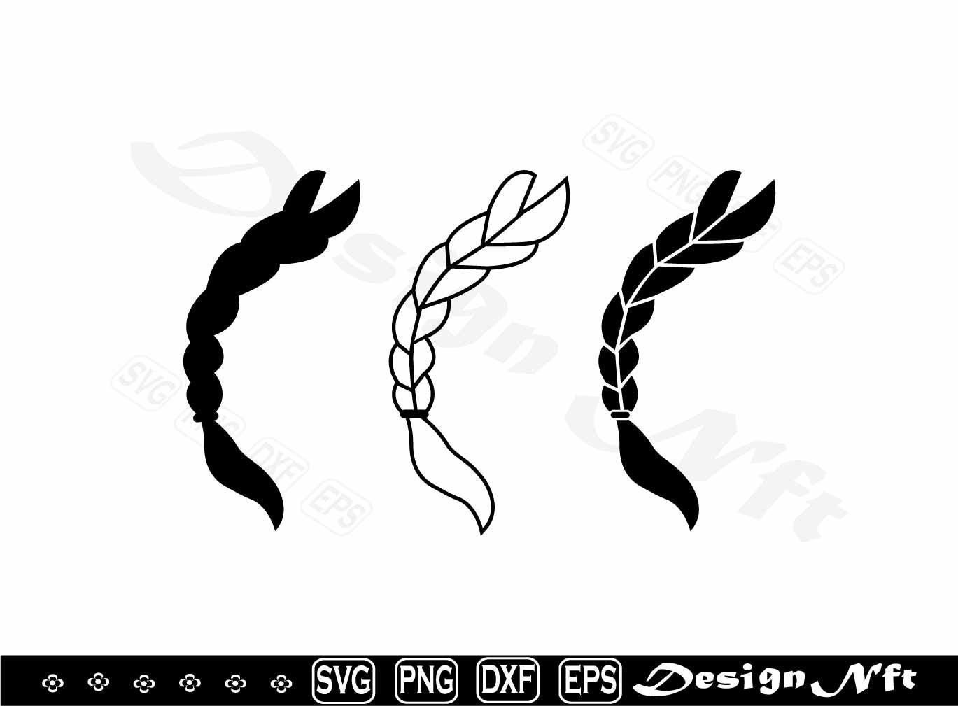 Braided Hair SVG, Clipart, Vector Cut Files (digital Download) - Etsy