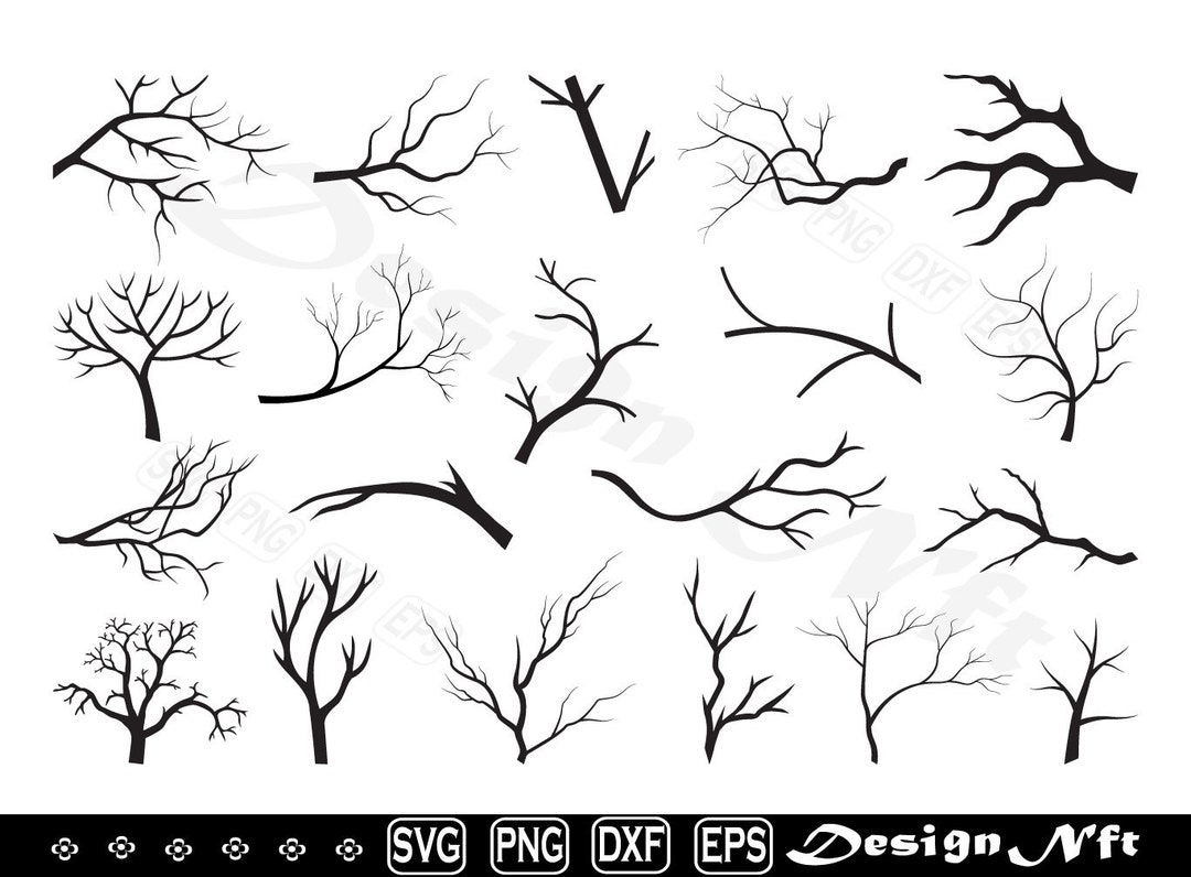 Tree Branch Svg, Clipart, Cut Files for Silhouette, Vector, Dxf, Eps ...