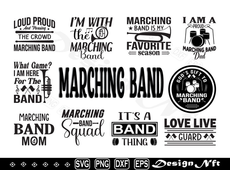 Marching Band Svg, Marching Svg, Band Svg, Clipart, Cut Files for ...