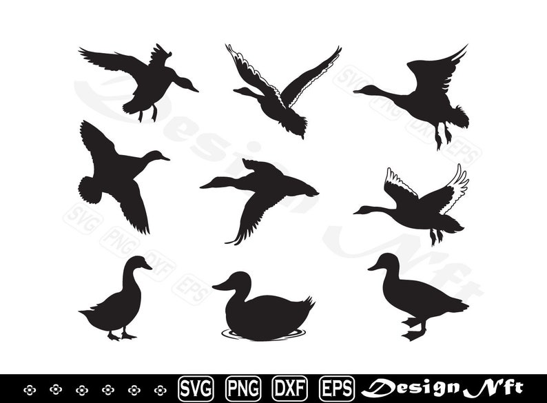 Ducks Svg Clipart, Cut Files for Silhouette, Vector, Dxf, Eps, Png ...