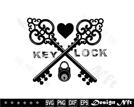 Key and Lock Svg Clipart Cut Files for Silhouette Files for - Etsy