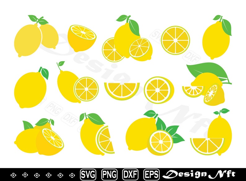 Lemons Svg, Lemons Svg Clipart, Cut Files for Silhouette, Vector, Dxf ...