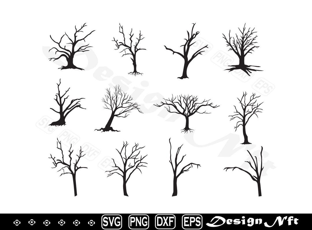 Dead Trees Svg, Trees Svg, Clipart, Cut Files for Silhouette, Files for ...