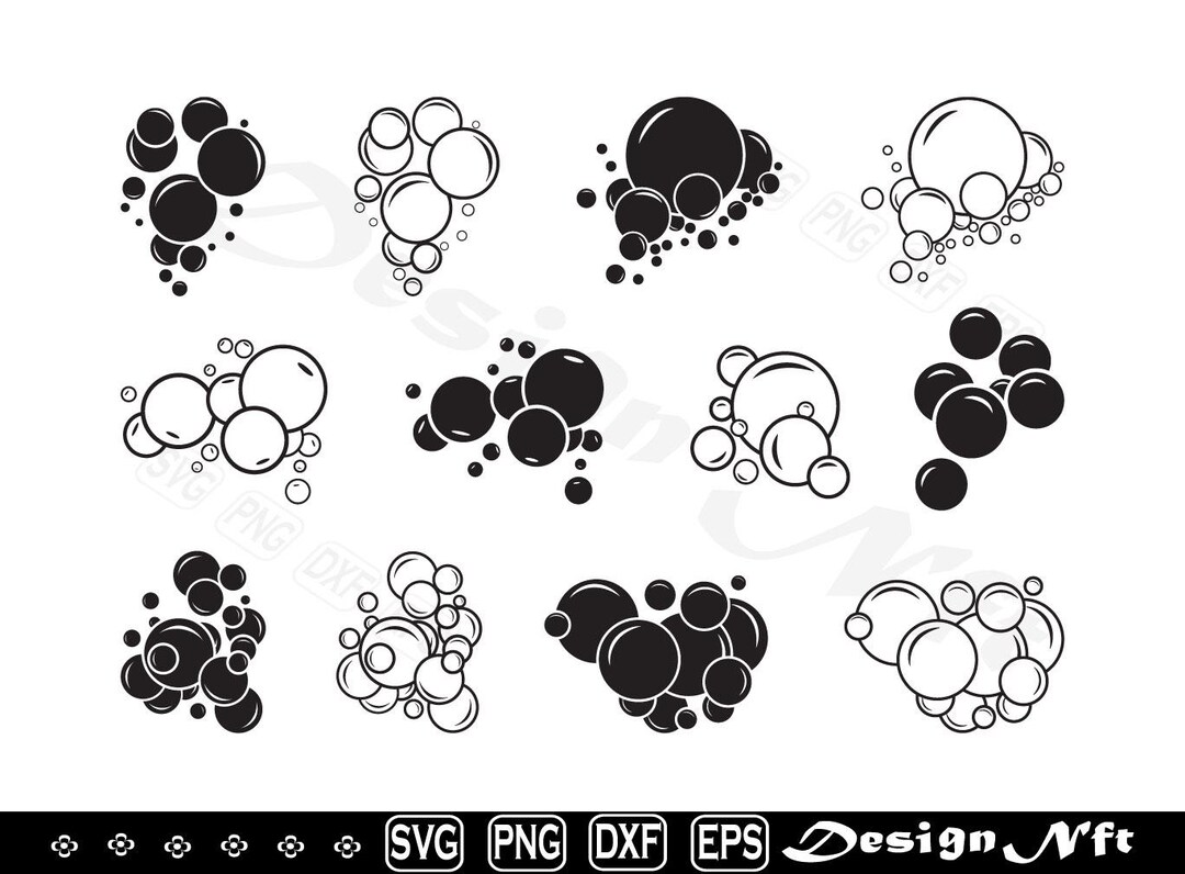 Bubbles Svg, Clipart, Cut File for Silhouette, Eps, Dxf, PNG, Design - Etsy