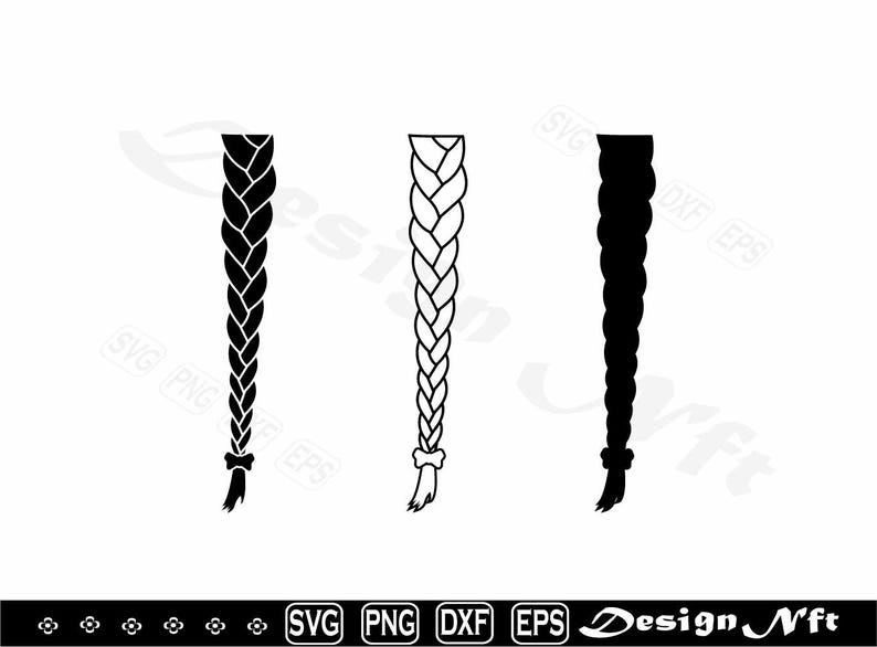 Braided Hair SVG, Clipart, Vector Cut Files (digital Download) - Etsy