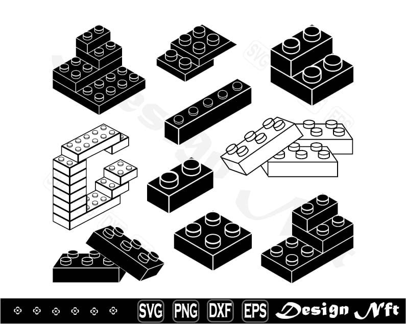 Building Blocks Svg, Clipart, Cut Files for Silhouette, Vector, Dxf ...