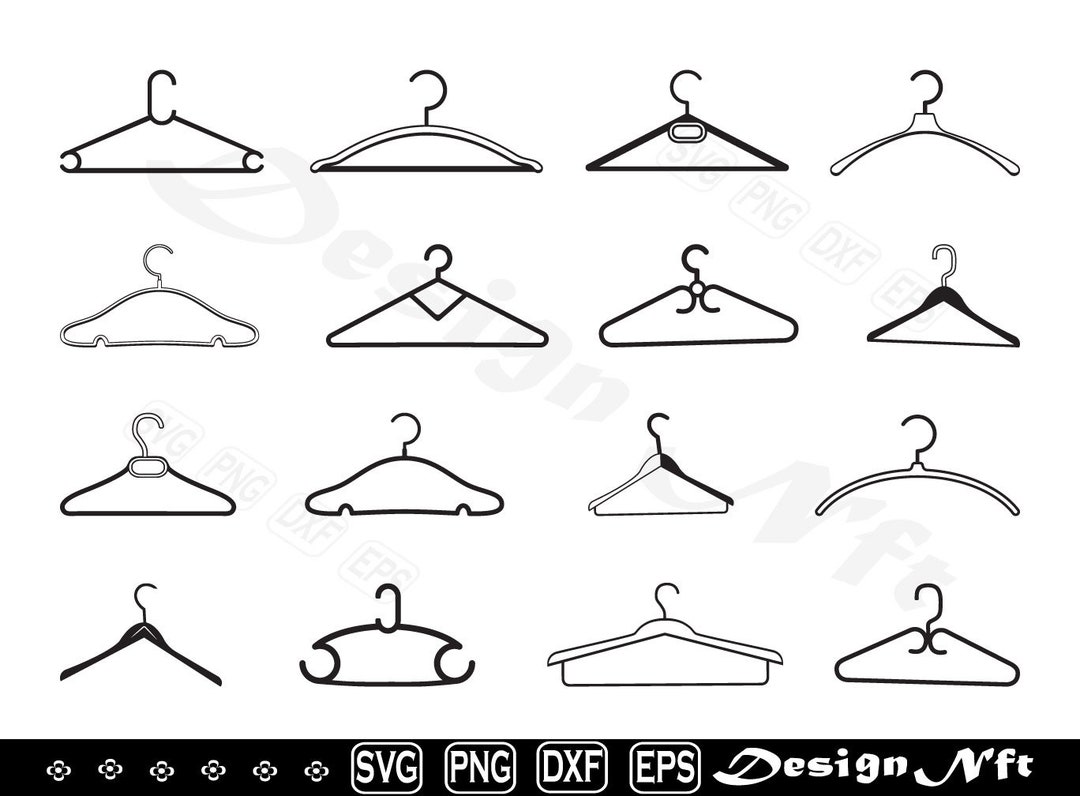 Hangers Svg, Cut File for Silhouette, Eps, Dxf, Png, Clipart, Design - Etsy