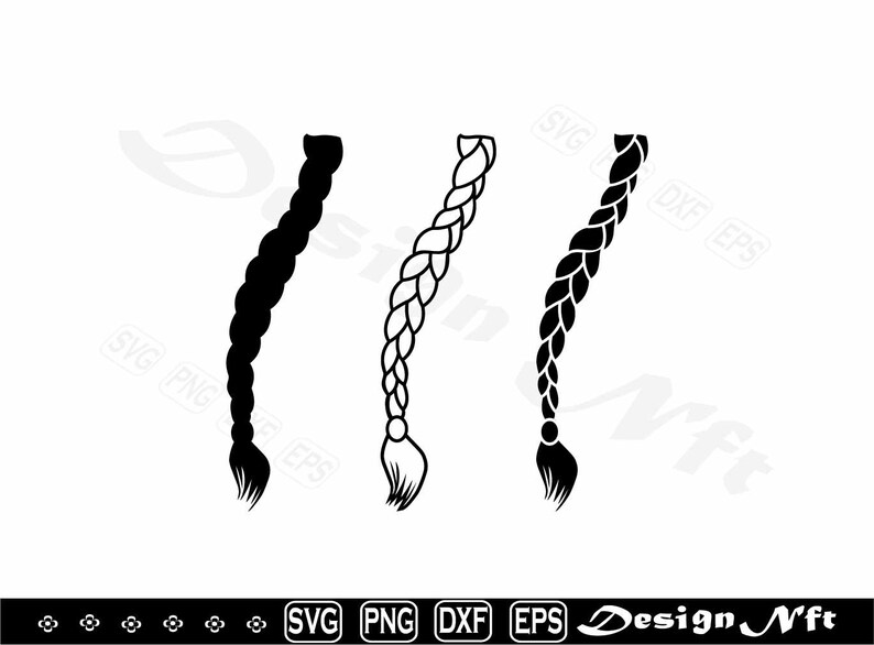 Braided Hair SVG, Clipart, Vector Cut Files (digital Download) - Etsy