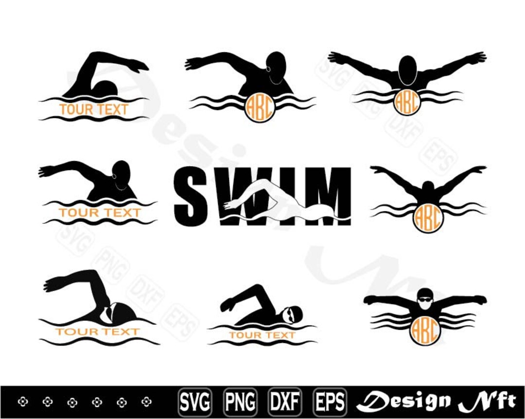 Swimmer Svg, Clipart, Cut Files for Silhouette, Vector, Dxf, Eps, Png ...