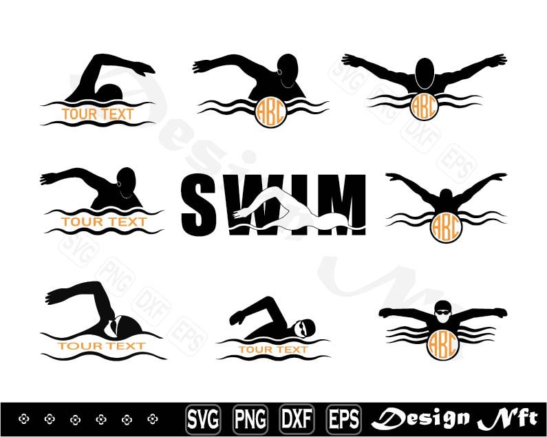 Swimmer Svg, Clipart, Cut Files for Silhouette, Vector, Dxf, Eps, Png ...