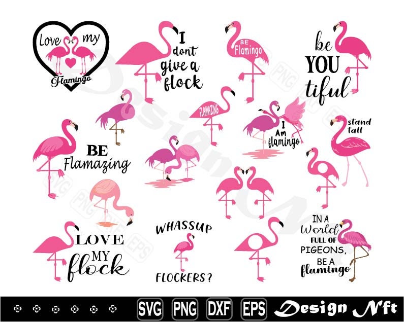 Flamingo Svg Flamingo Clipart Flamingo Cut Files for - Etsy