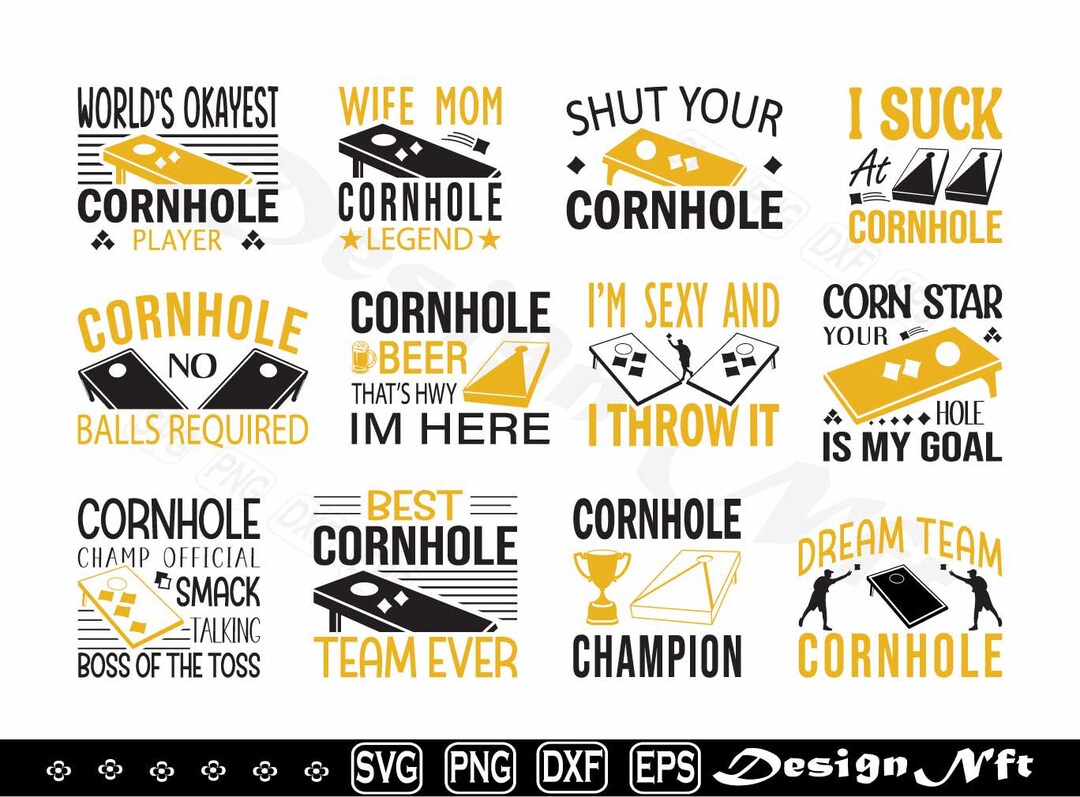Cornhole Svg, Clipart, Cut Files for Silhouette, Vector, Dxf, Eps, Png ...