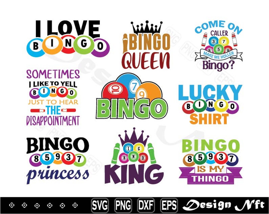 Bingo Svg, Clipart, Cut Files for Silhouette, Vector, Dxf, Eps, Png ...