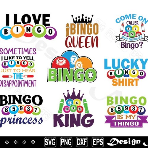 Bingo Svg Clipart Cut Files for Silhouette Vector Dxf - Etsy UK
