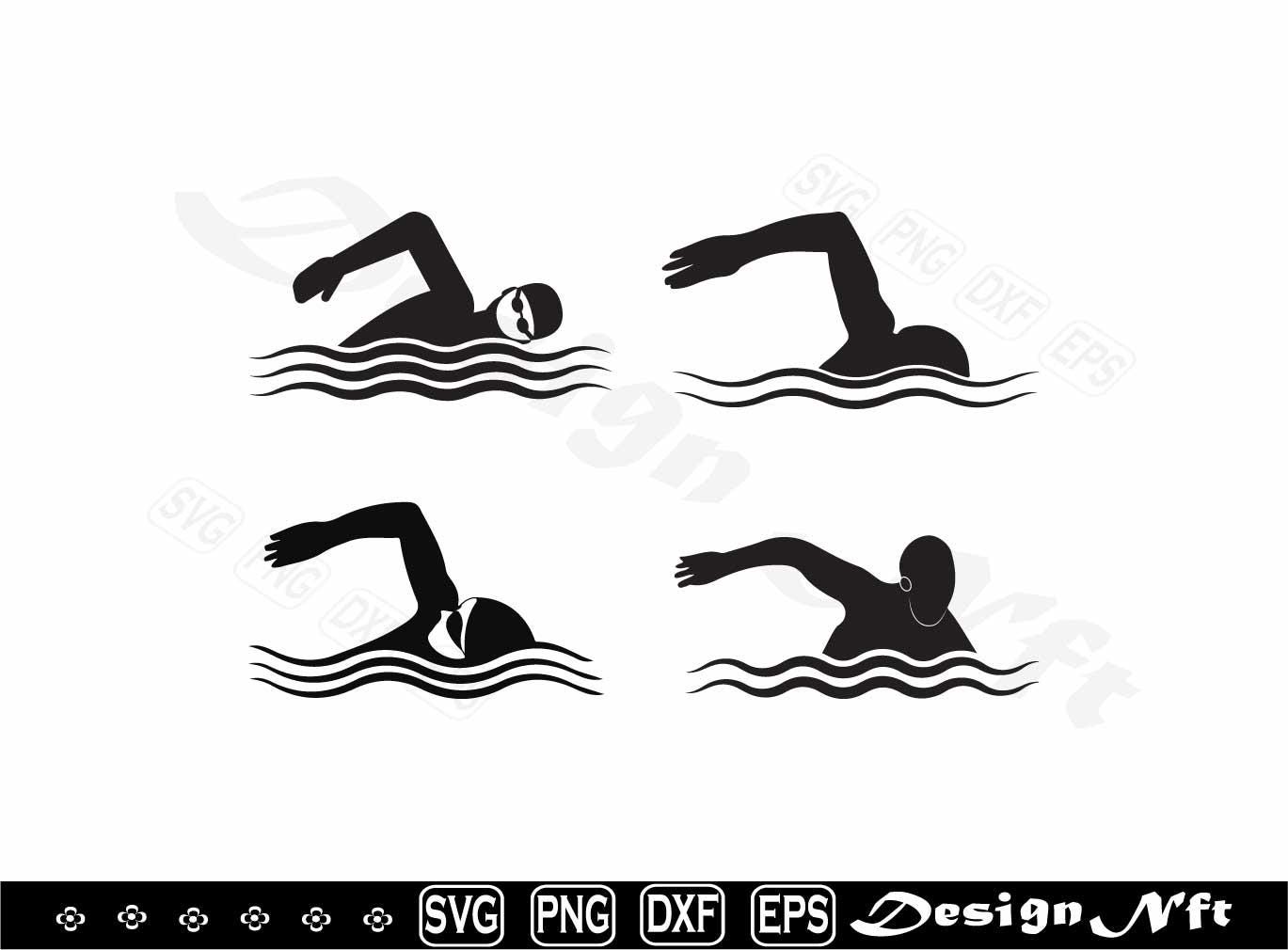 Swimming Svg, Swimmer Svg Clipart, Cut Files for Silhouette, Vector ...