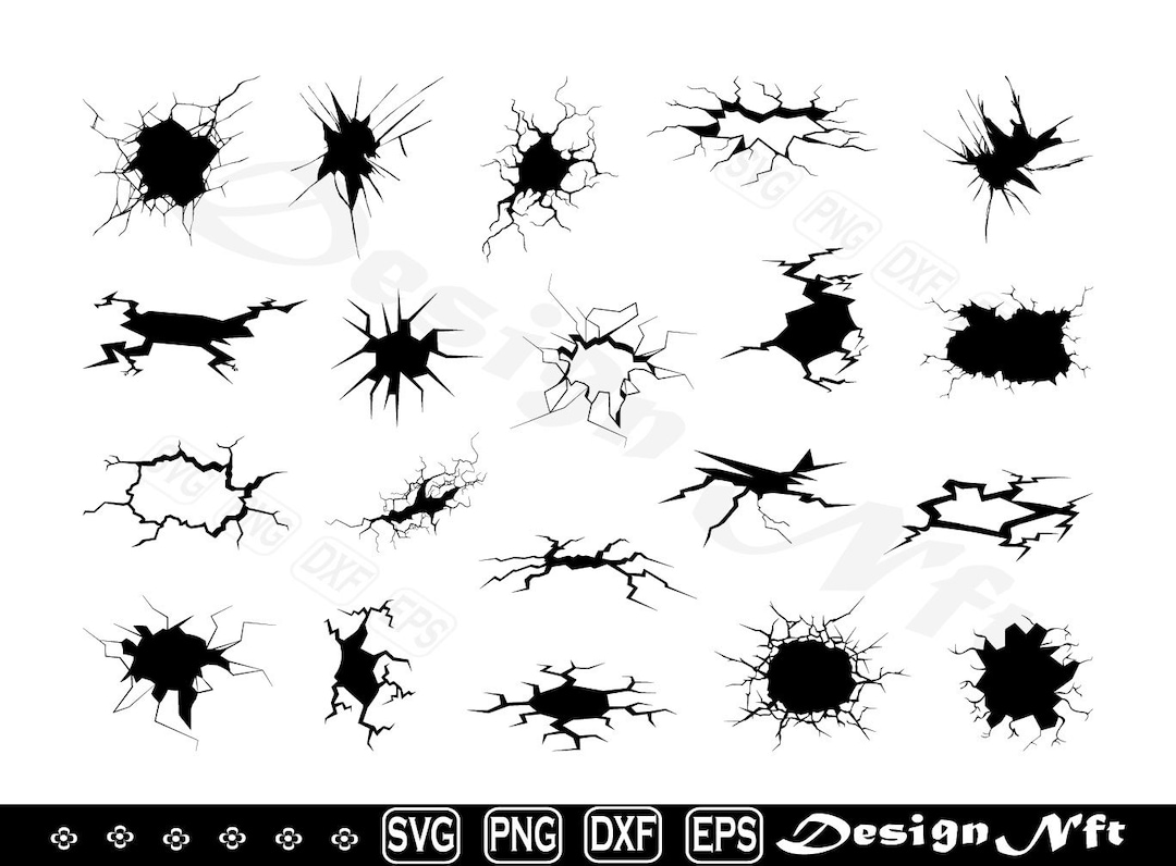 Crack Svg, Clipart, Cut Files for Silhouette, Vector, Dxf, Eps, Png ...