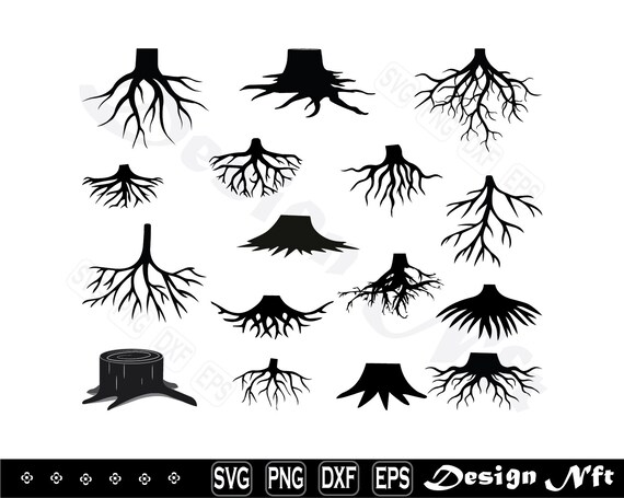 Roots Svg Roots Clipart Roots Cut Files for Silhouette - Etsy