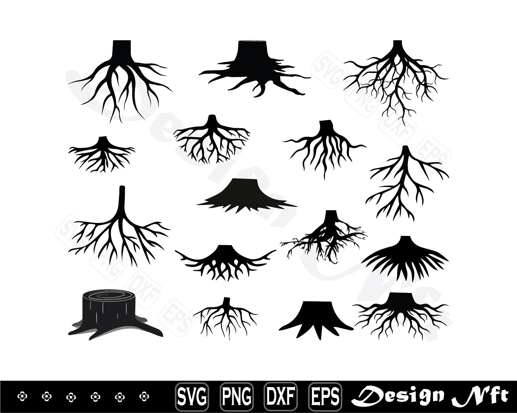 Roots Svg, Roots Clipart, Roots Cut Files for Silhouette, Roots Files ...