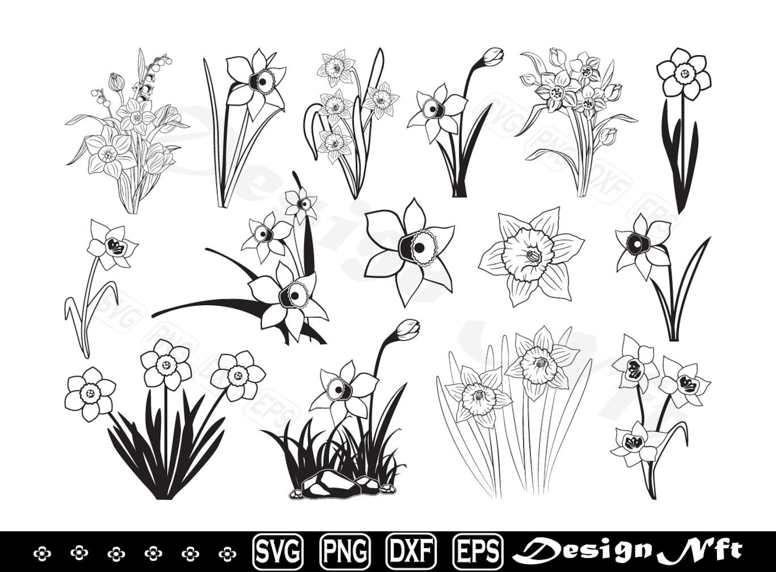 Daffodil Flower SVG, Narcissus Clipart, Cut File (digital Download) - Etsy