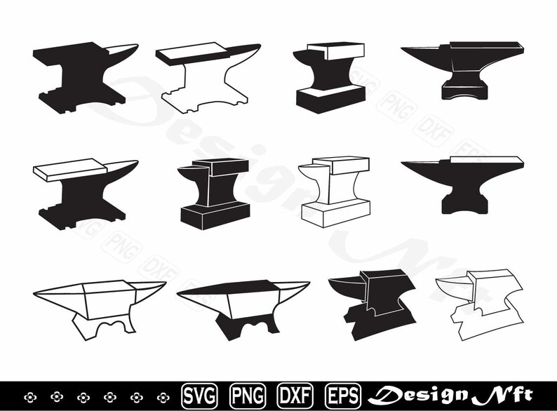 Anvil Svg, Clipart, Cut Files for Silhouette, Vector, Dxf, Eps, Png ...