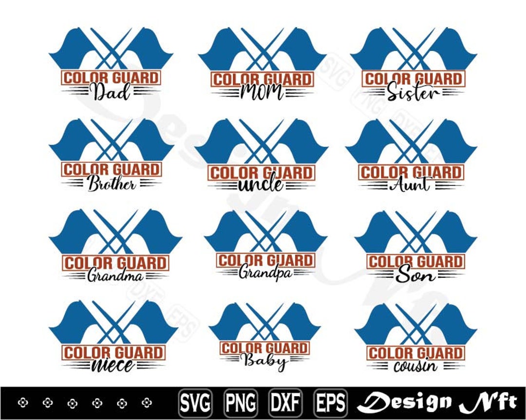 Color Guard Svg, Clipart, Cut Files for Silhouette, Vector, Dxf, Eps ...