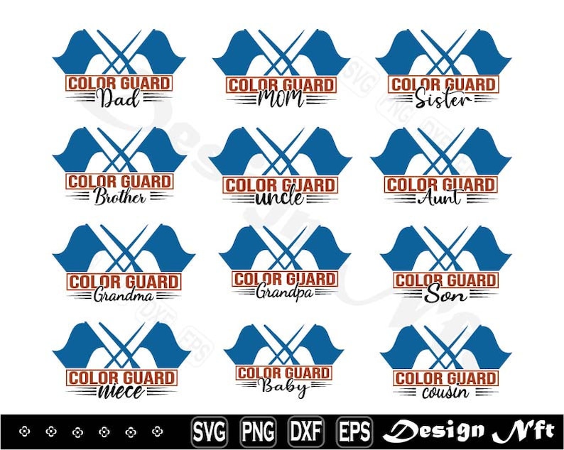 Color Guard Svg, Clipart, Cut Files for Silhouette, Vector, Dxf, Eps ...